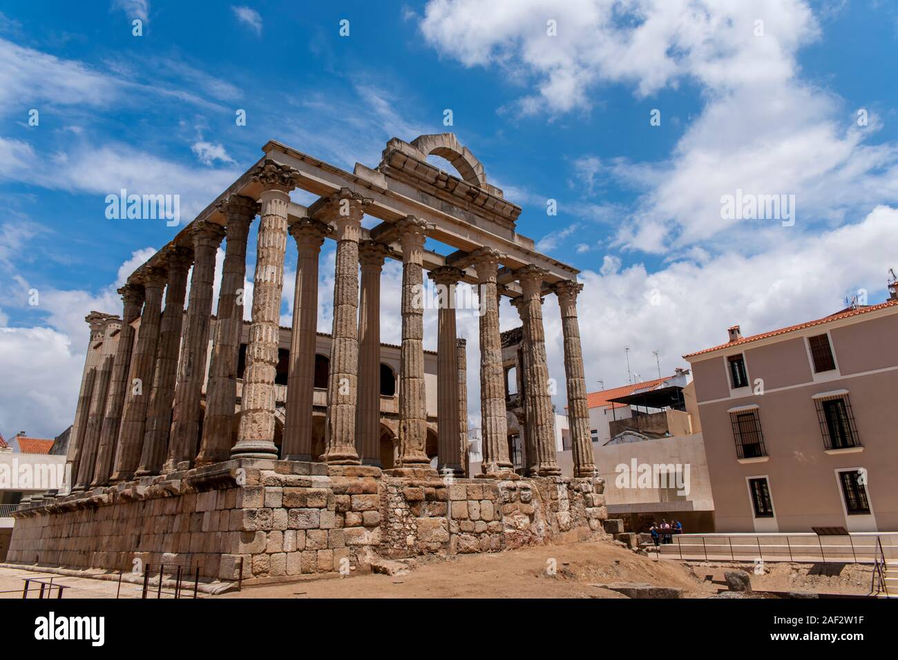 Roman temple of Diana in the city of Merida, Spain Stock Photo - Alamy