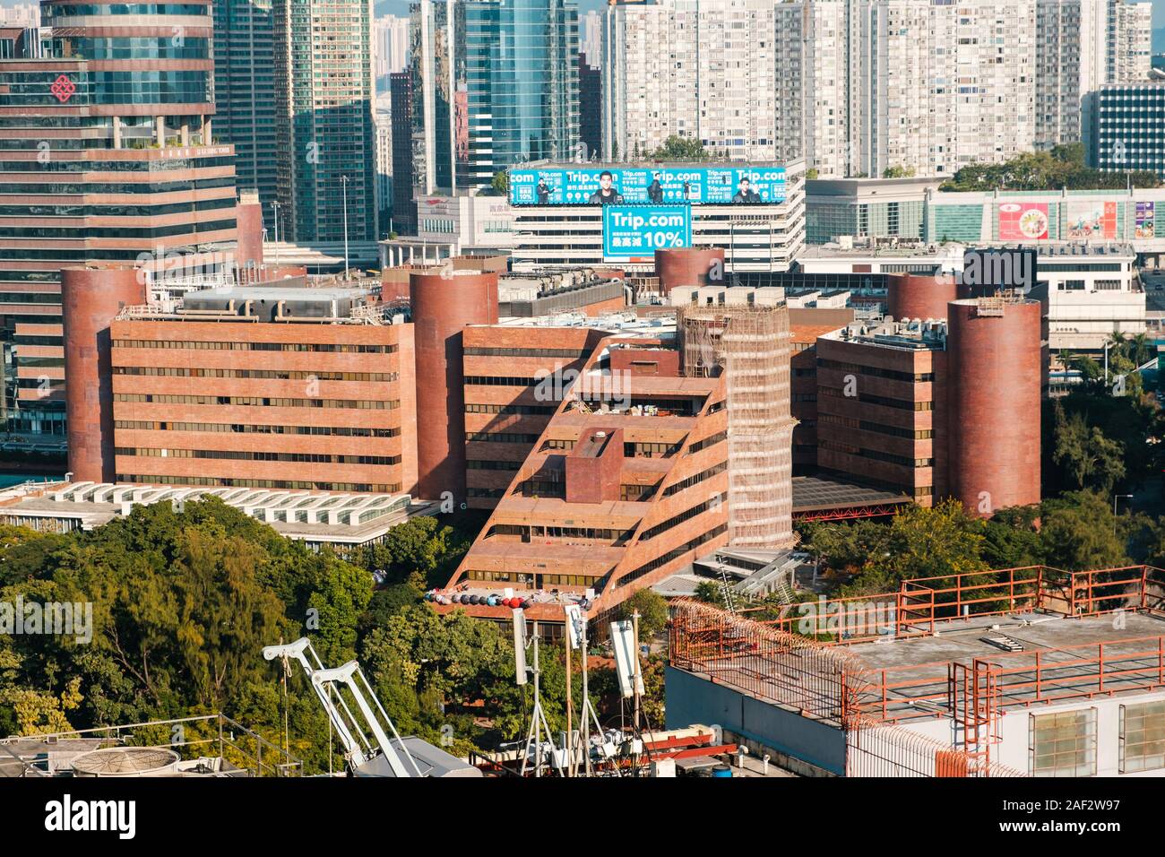 HongKong - November, 2017: Aerial view of the Polytechnic University ...