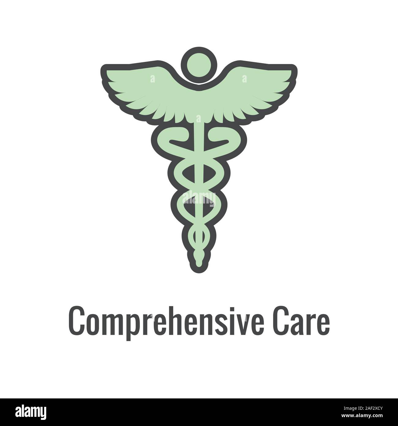 Comprehensive Care Icon w health related symbolism and image Stock ...