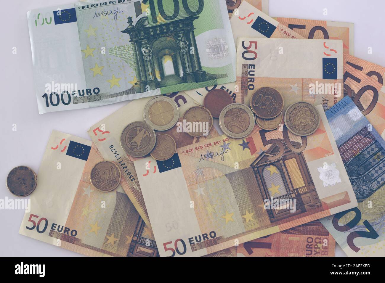 Euro banknotes and coins. Euro money Stock Photo - Alamy