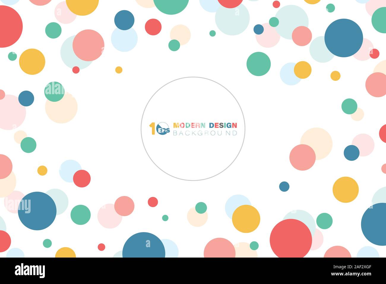 Abstract of colorful minimal circle pattern design with copy space of ...