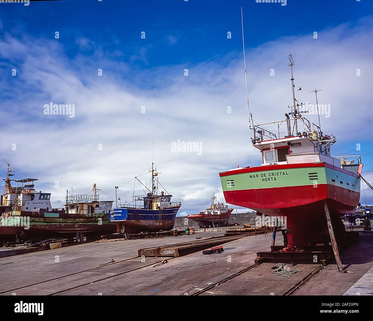 Dry dock at Lajes do Pico on the Azores Island of Pico, named after ...