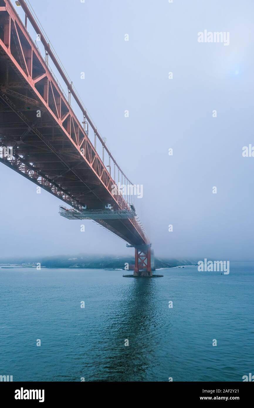 Golden Gate Bridge Rising into Fog Stock Photo - Alamy