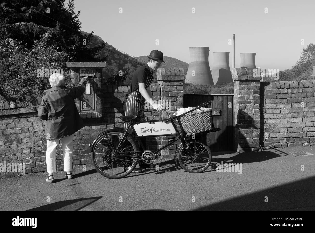 Charlie Eley pushing the family butchers bike up the hills of ...