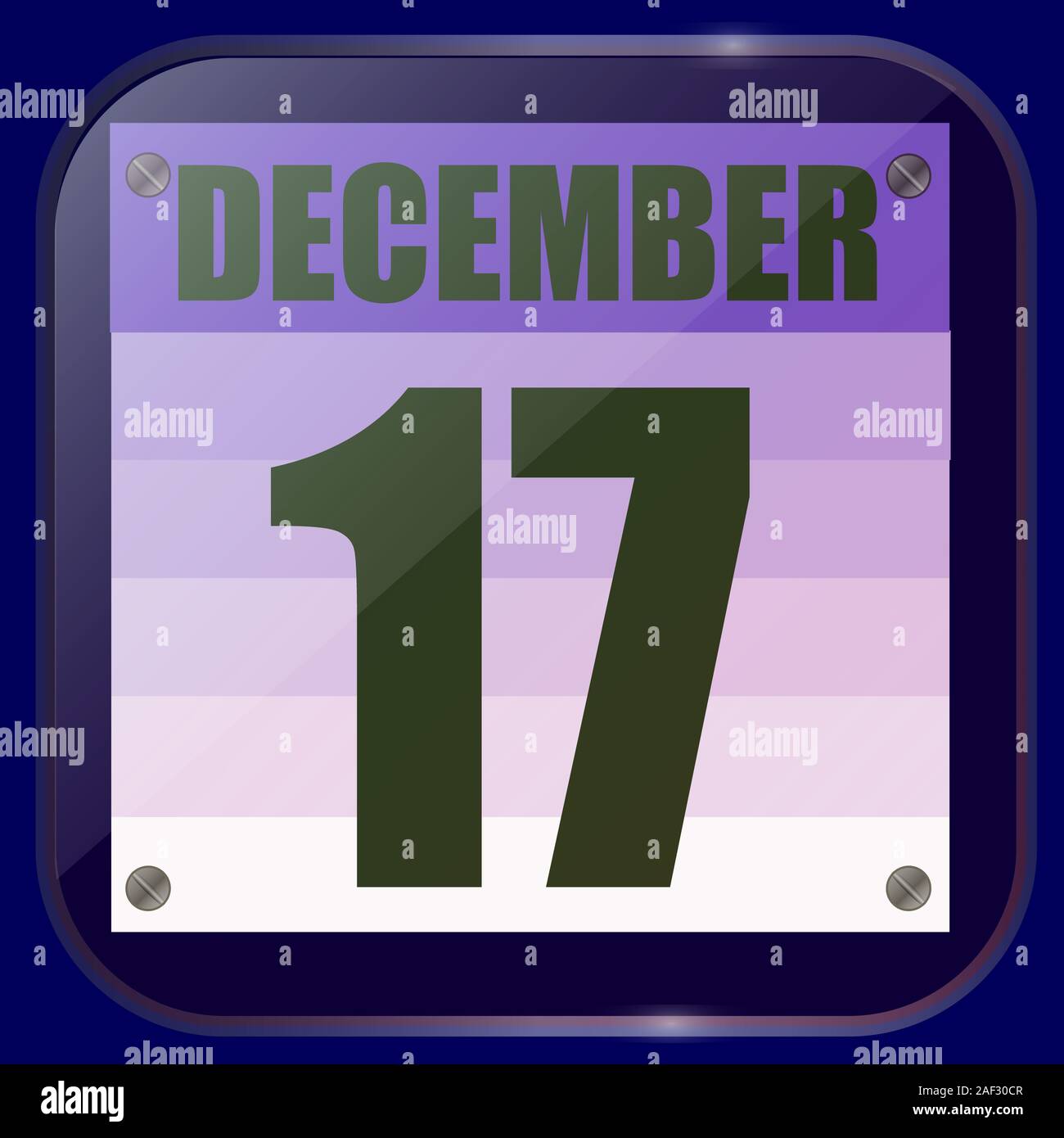 December 17 icon. For planning important day. Banner for holidays and ...