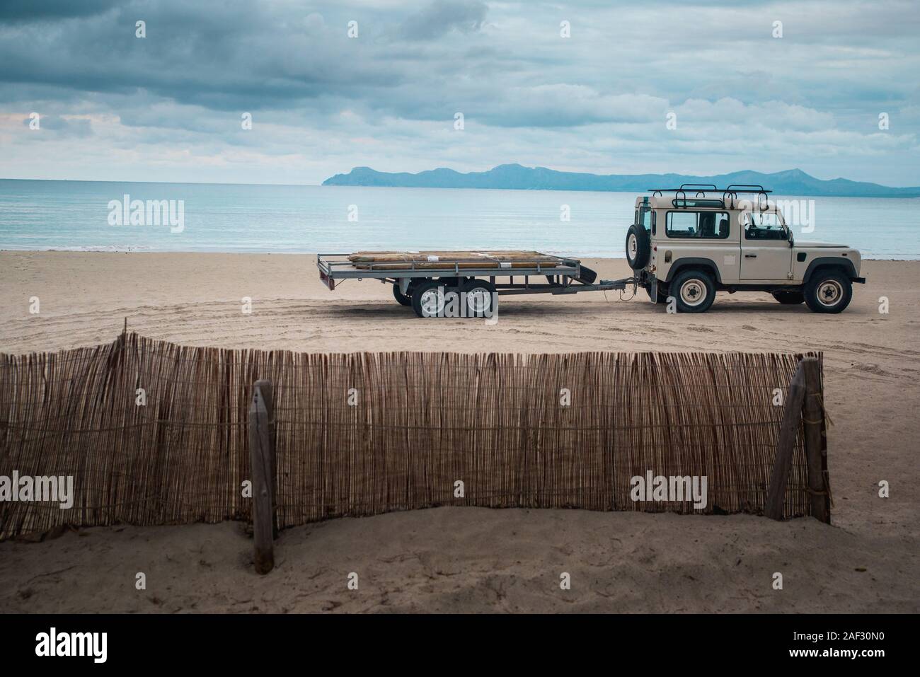 Off-road car on the beach. spain spring, march Stock Photo - Alamy