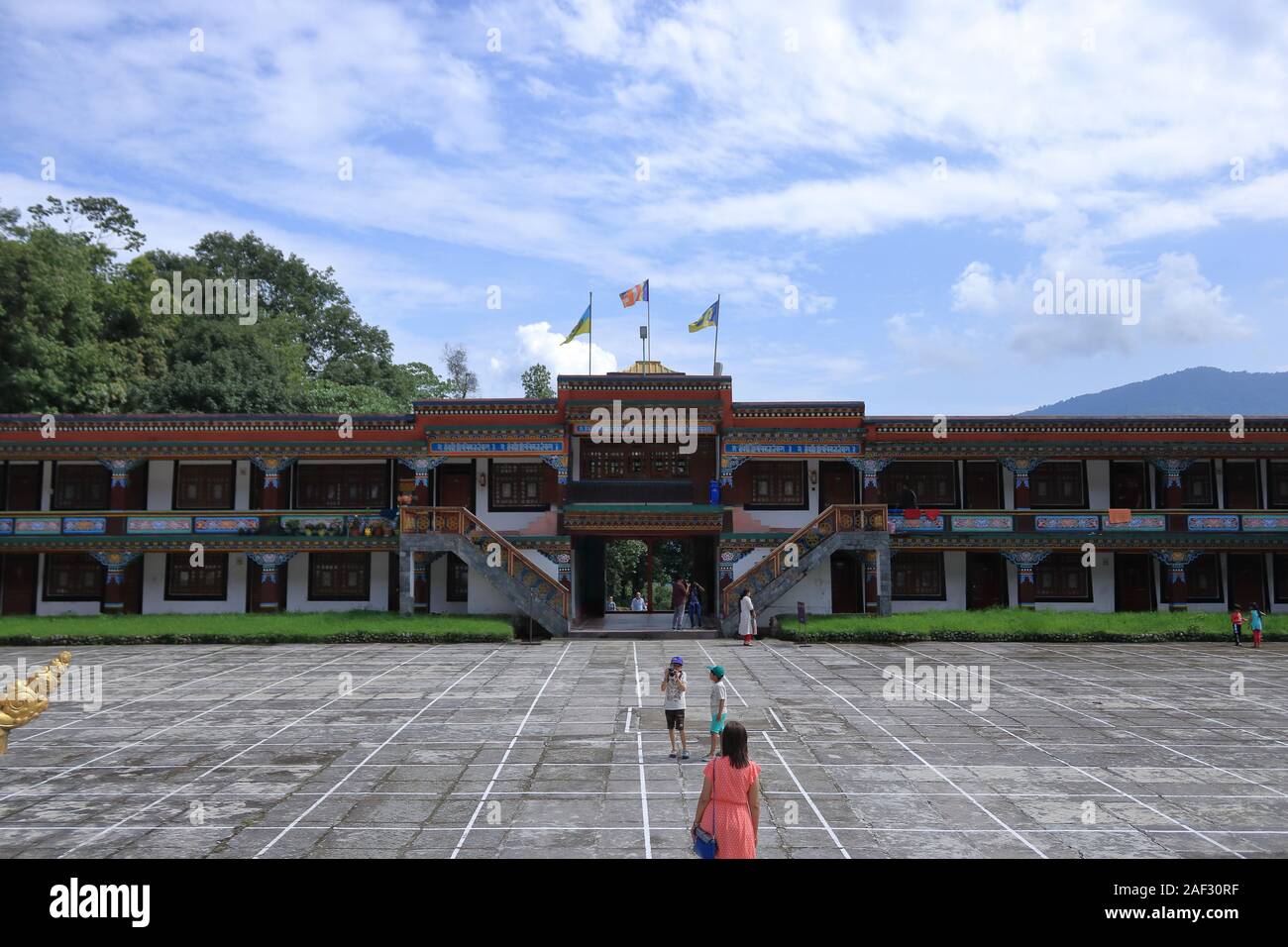 Main entrance gate of Ranka Monastery shot from the inside in Sikkim ...