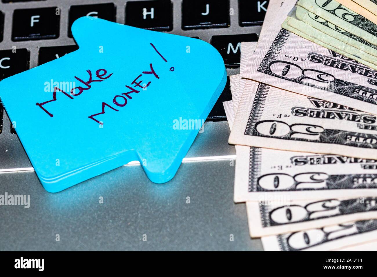 Writing on colorful sticky note make money. Sticky note, post it and ...