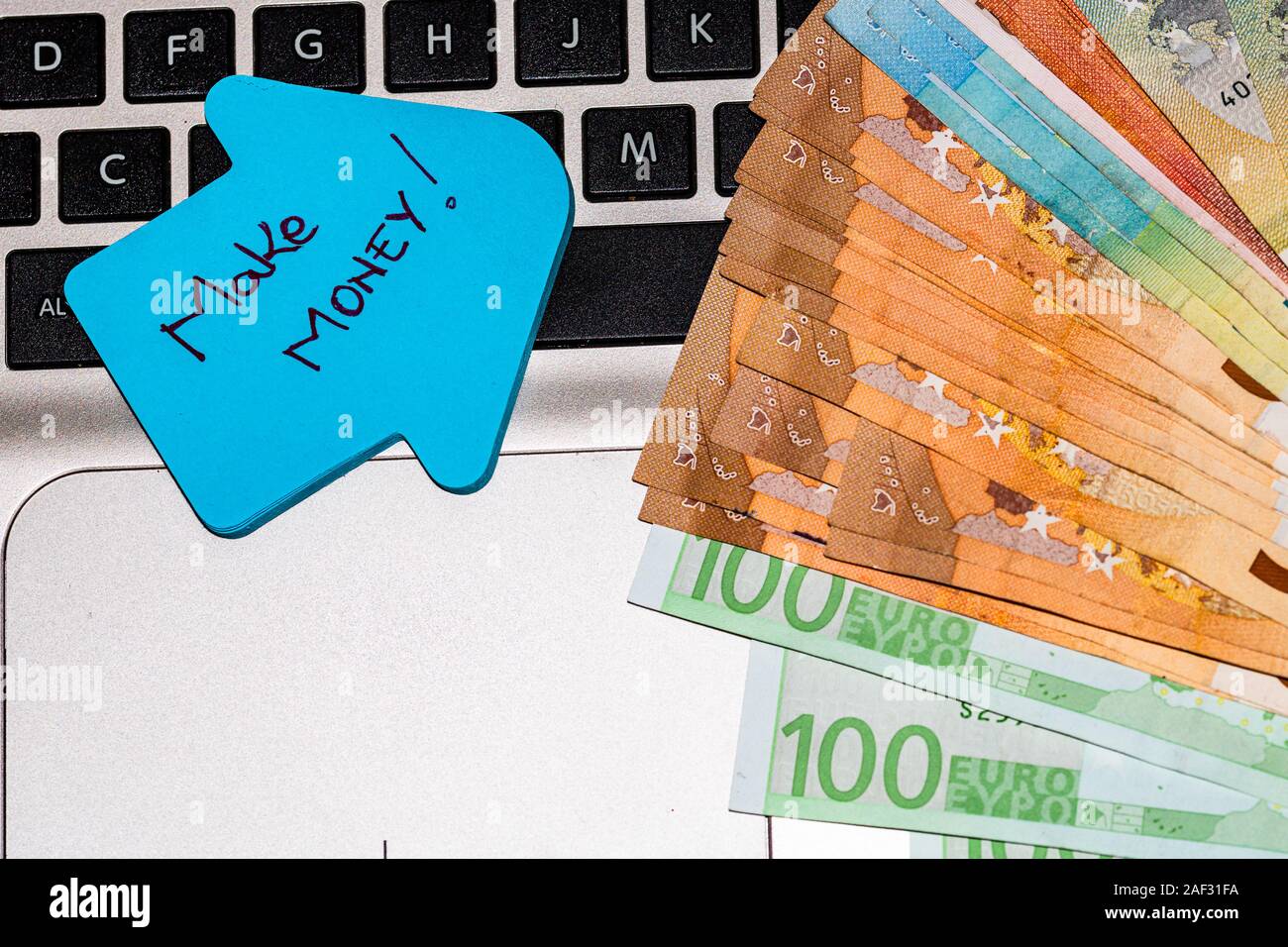 Writing on colorful sticky note make money. Sticky note, post it and ...