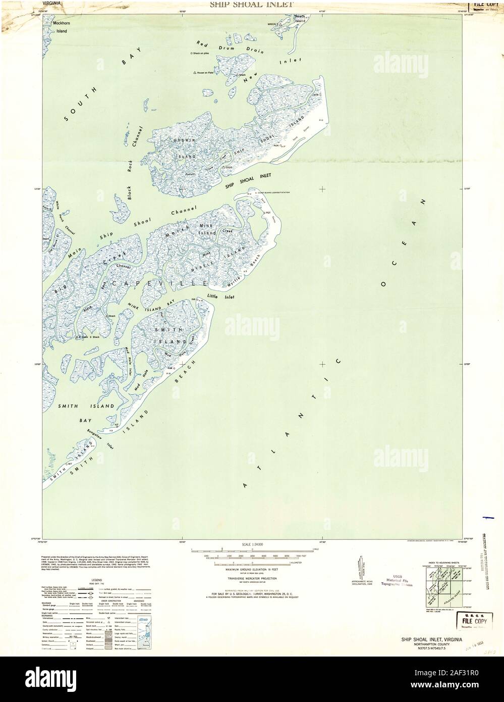 VA Ship Shoal Inlet 186681 1953 24000 Stock Photo - Alamy