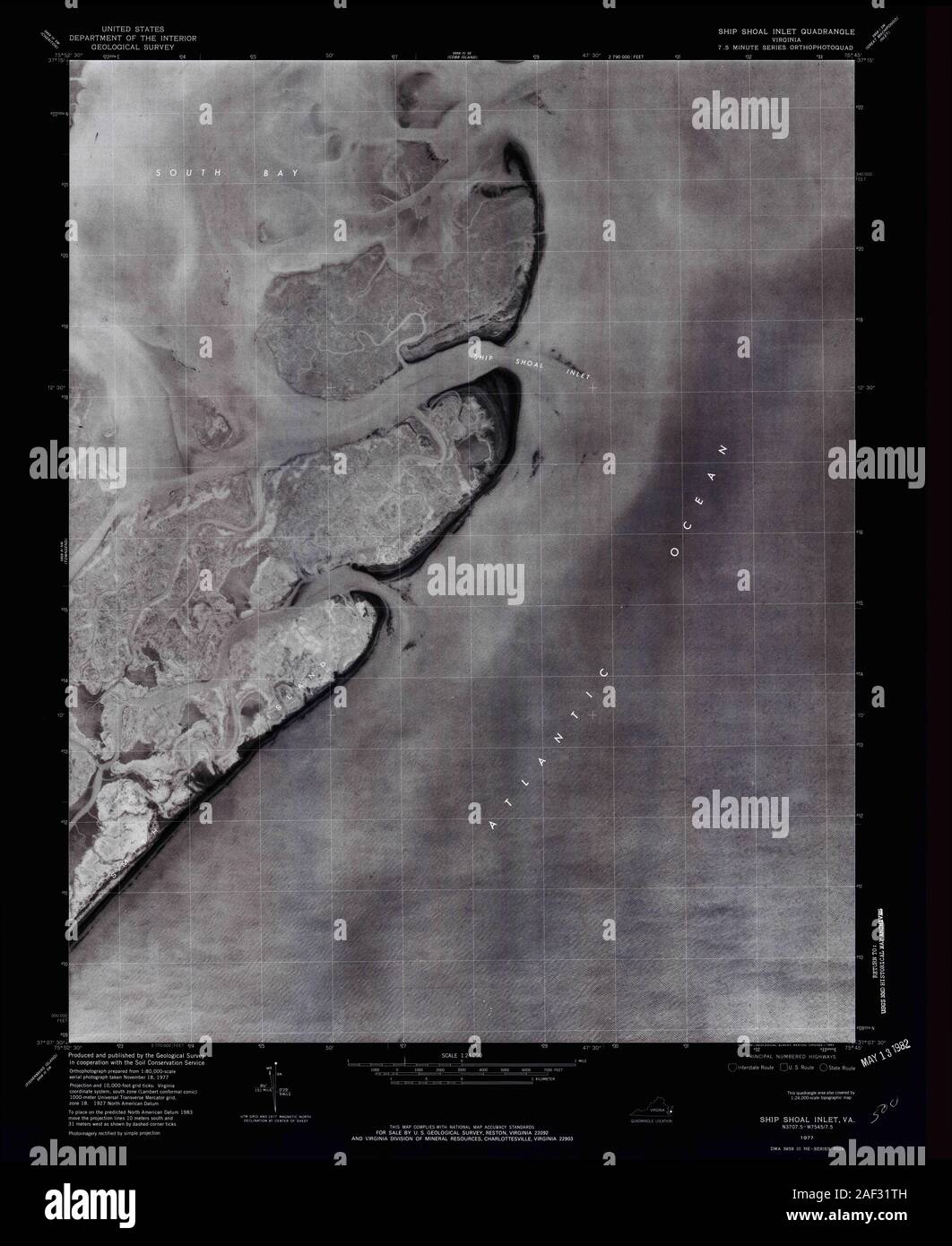 VA Ship Shoal Inlet 186683 1977 24000 Inverted Stock Photo - Alamy