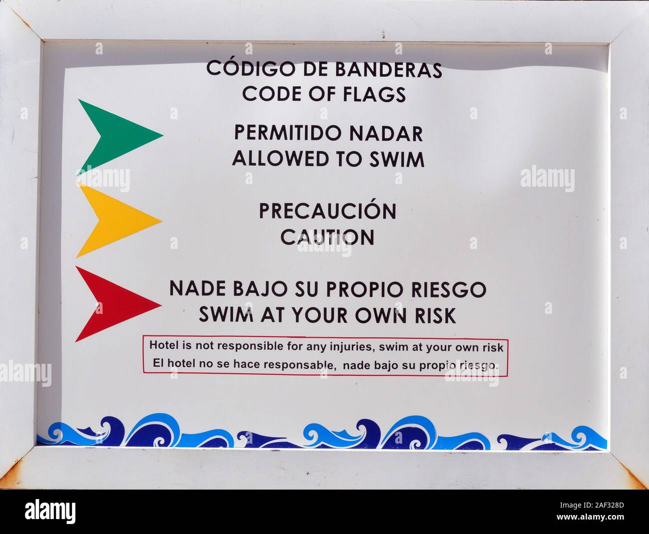 A Code of Flags sign for when you are allowed to swim. It is also ...