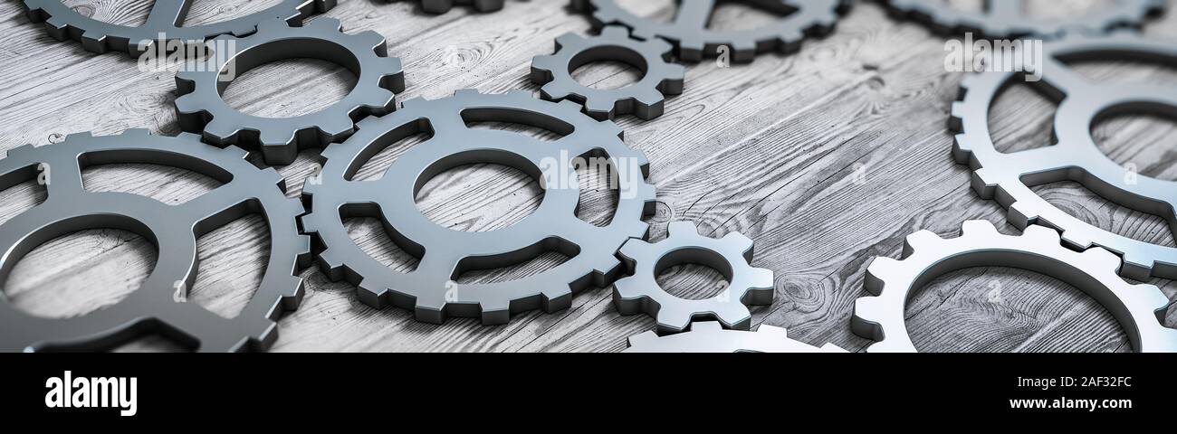 Gear concept. Communications resource ideas. 3d rendering Stock Photo ...