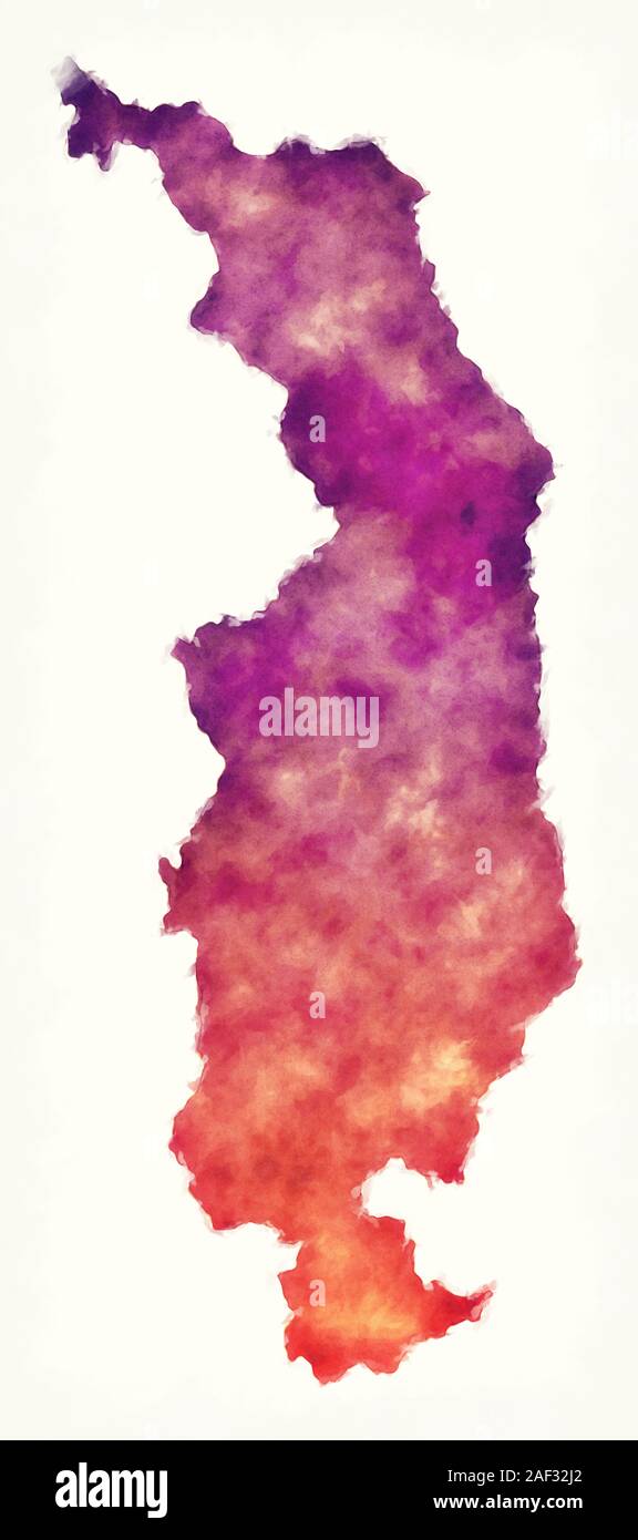 Northern Malawi region watercolor map of Malawi Stock Photo - Alamy