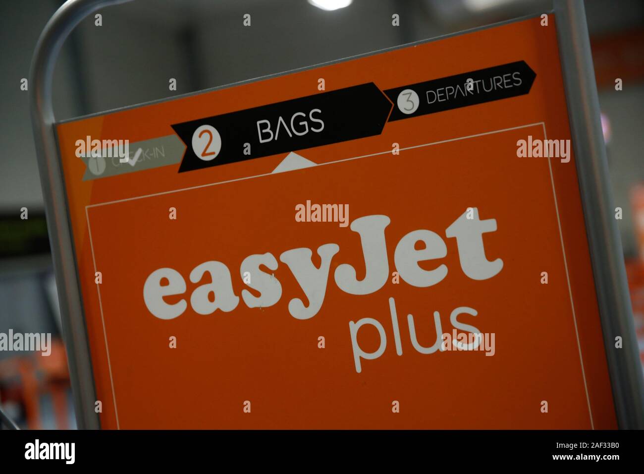 Easyjet plus logo seen at Lisbon Portela Airport Stock Photo - Alamy