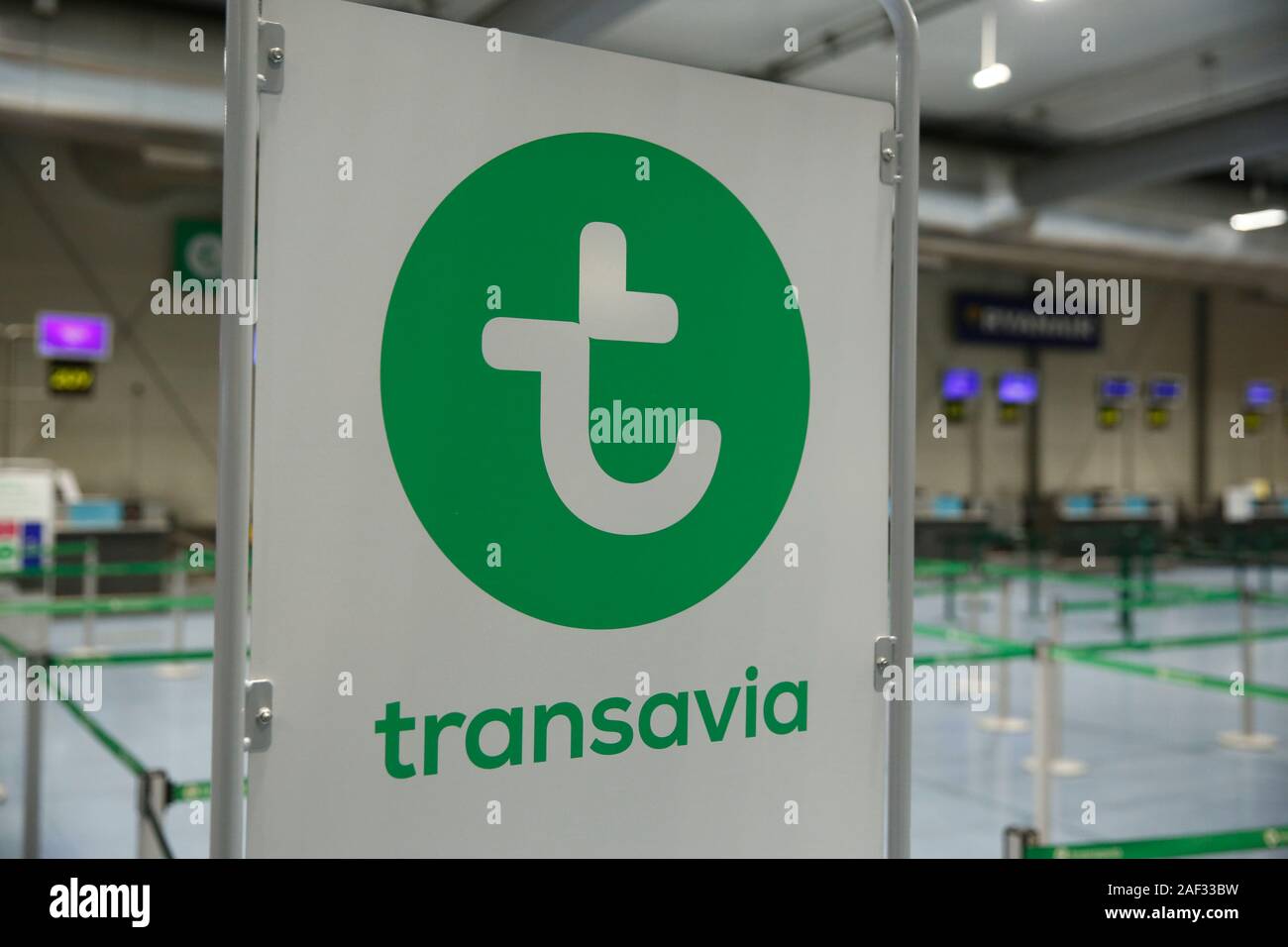 Transavia logo seen at Lisbon Portela Airport Stock Photo - Alamy