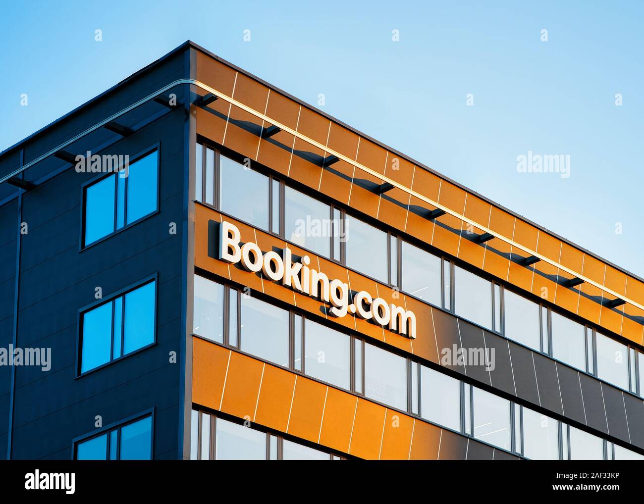 Booking com logo at modern business office building Stock Photo - Alamy