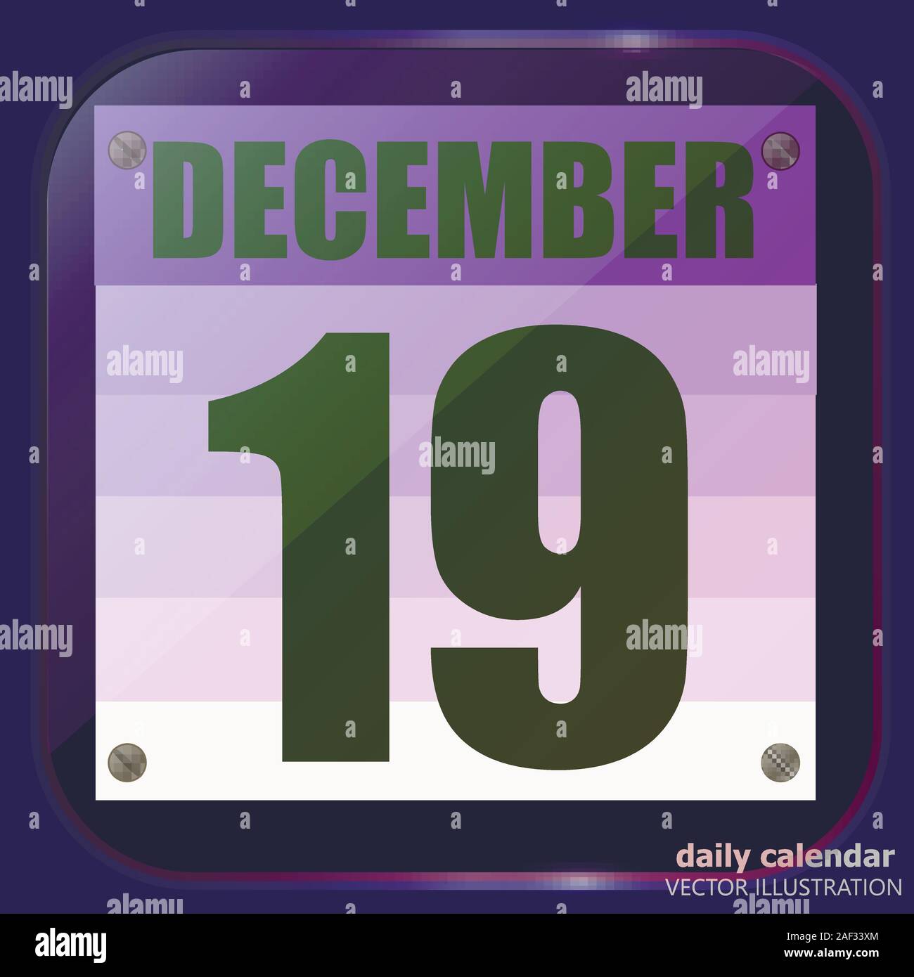 December 19 icon. For planning important day. Banner for holidays and ...