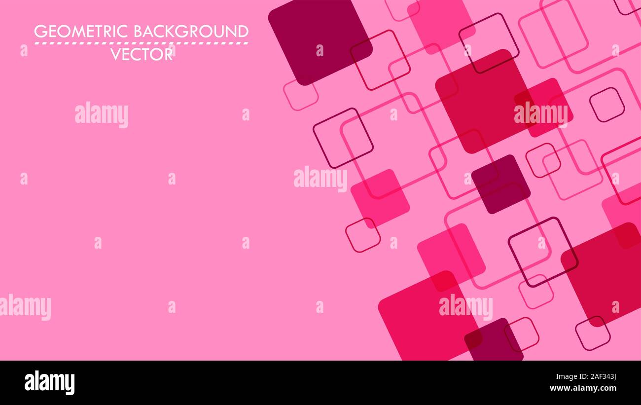 Abstract geometric background with contours and silhouettes of squares ...