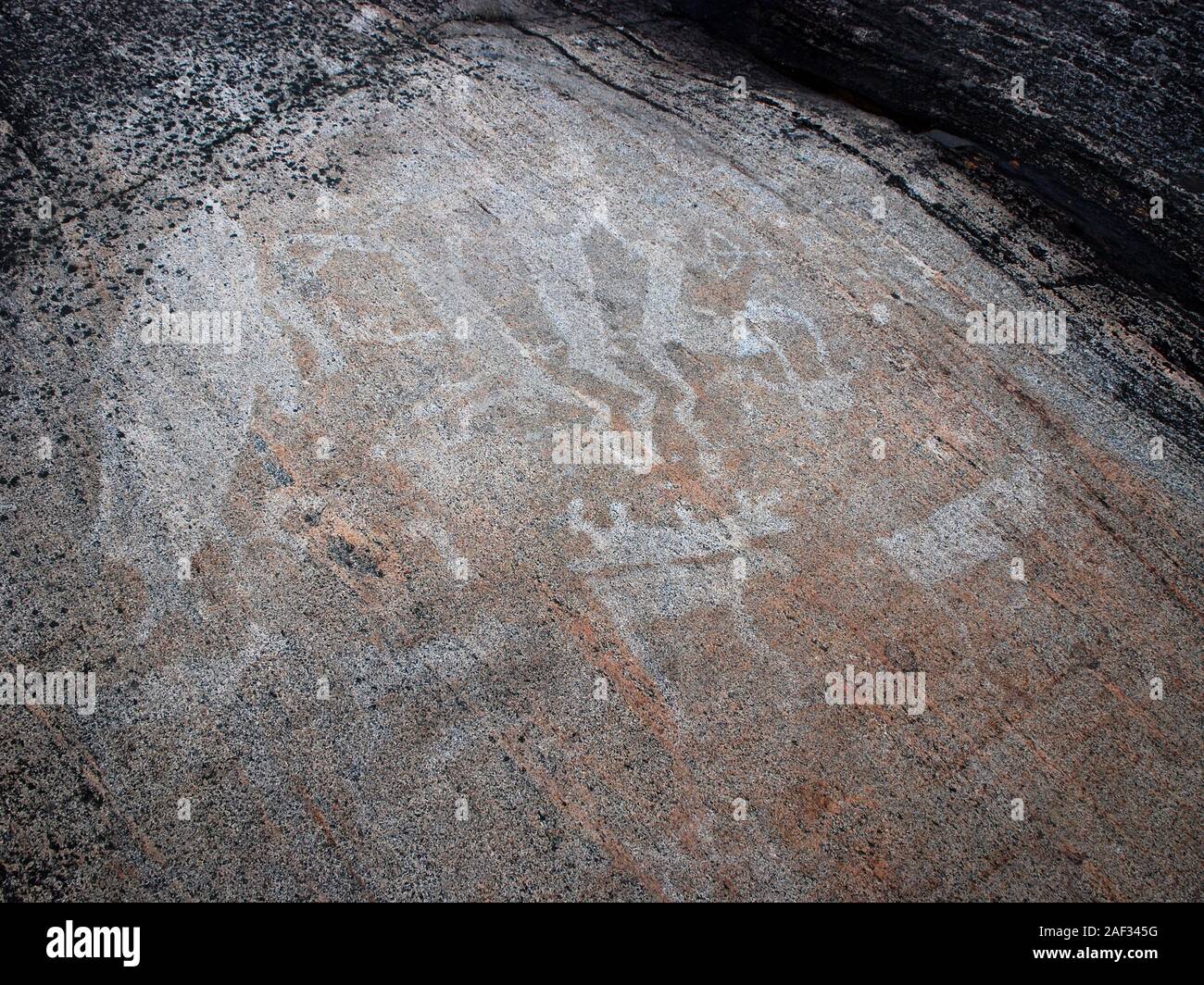 Petroglyph Primitive drawings on stones. Ancient art by prehistoric ...