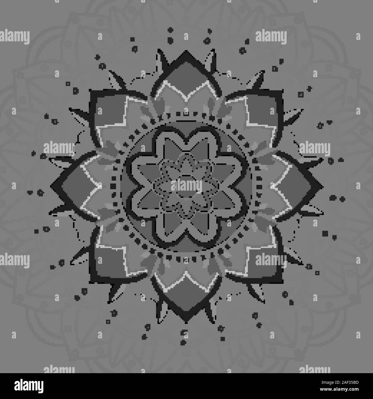 Mandala pattern design on gray background illustration Stock Vector ...