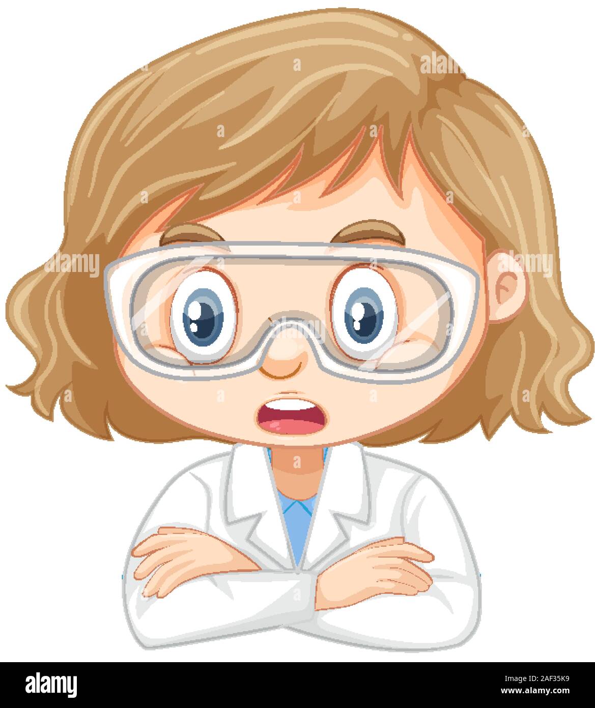 Girl Wearing Goggles On White Background Illustration Stock Vector Image And Art Alamy
