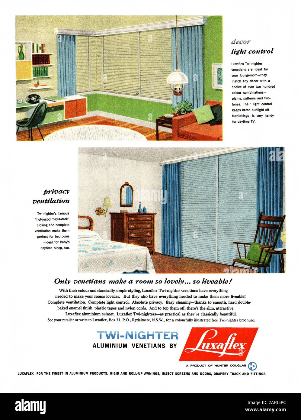 An old advert for Luxaflex aluminium Venetian blinds - it appeared in ...