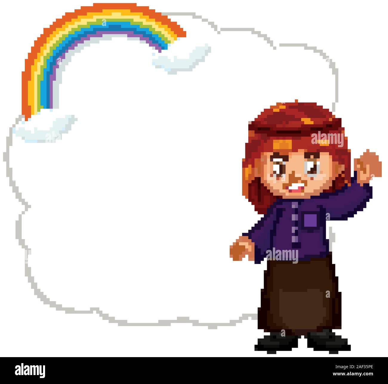 Banner design with boy waving illustration Stock Vector Image & Art - Alamy