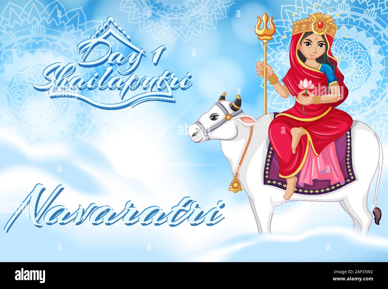 Navaratri poster design with goddess illustration Stock Vector Image ...