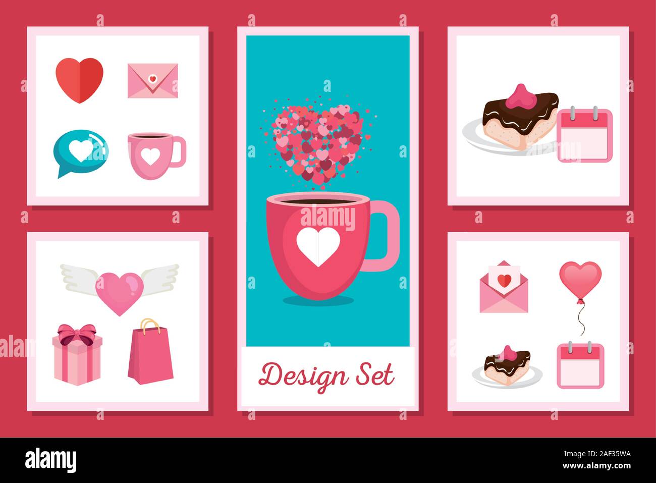 set designs of love with icons decorative Stock Vector Image & Art - Alamy