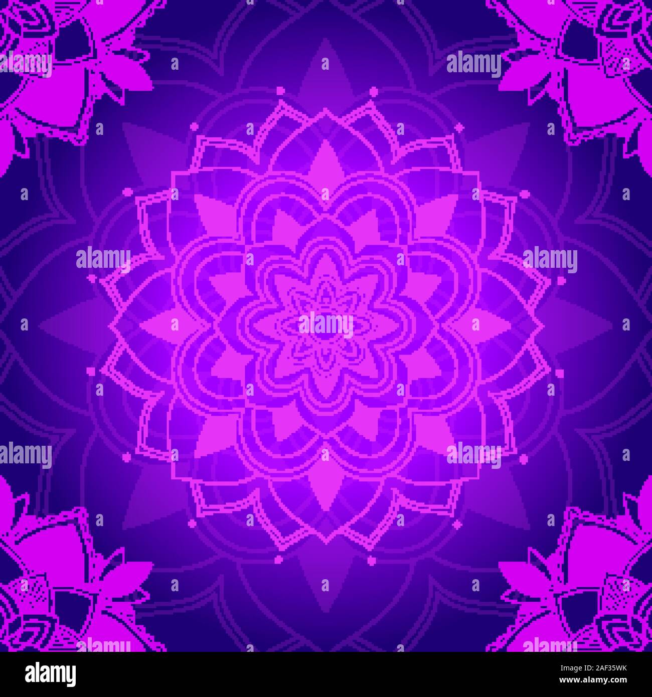 Mandala pattern on purple background illustration Stock Vector Image ...