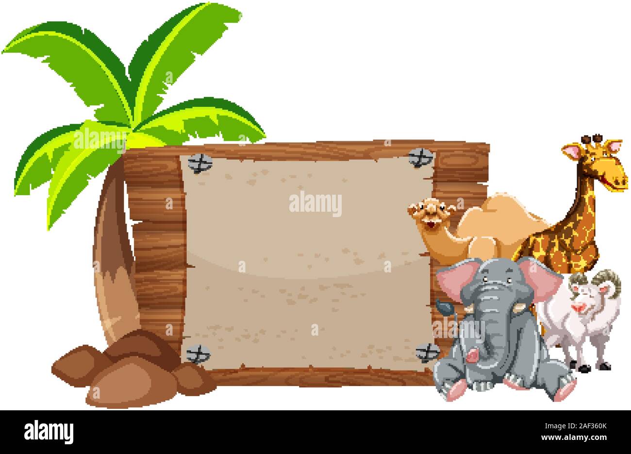 Banner design with many animals illustration Stock Vector Image & Art ...