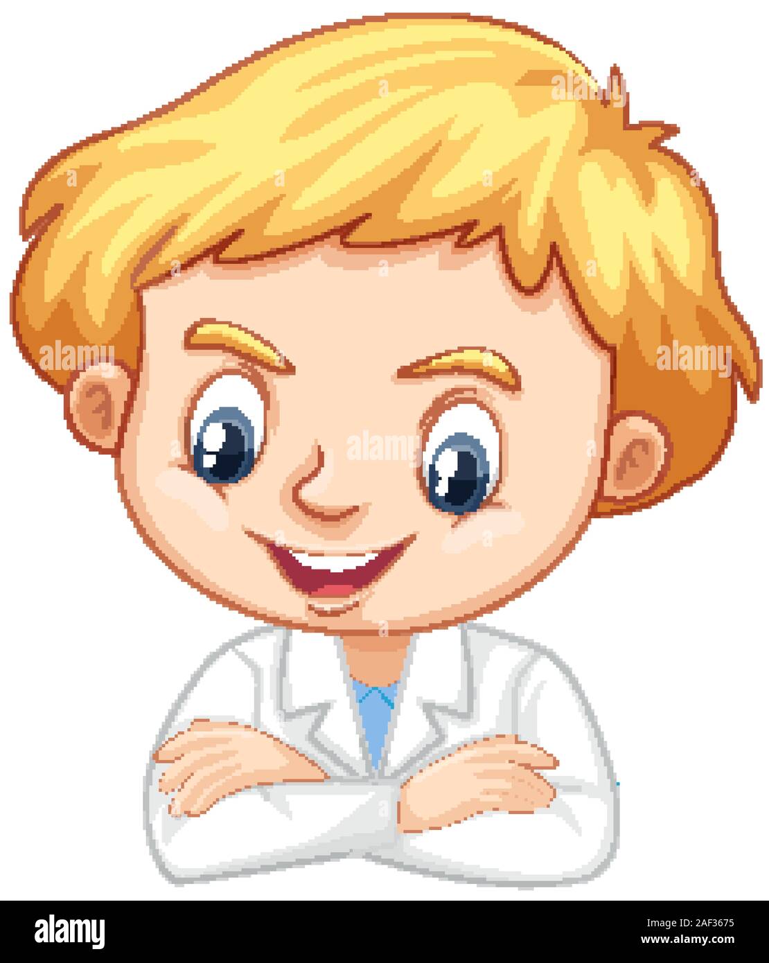 Boy in science uniform on white background illustration Stock Vector ...