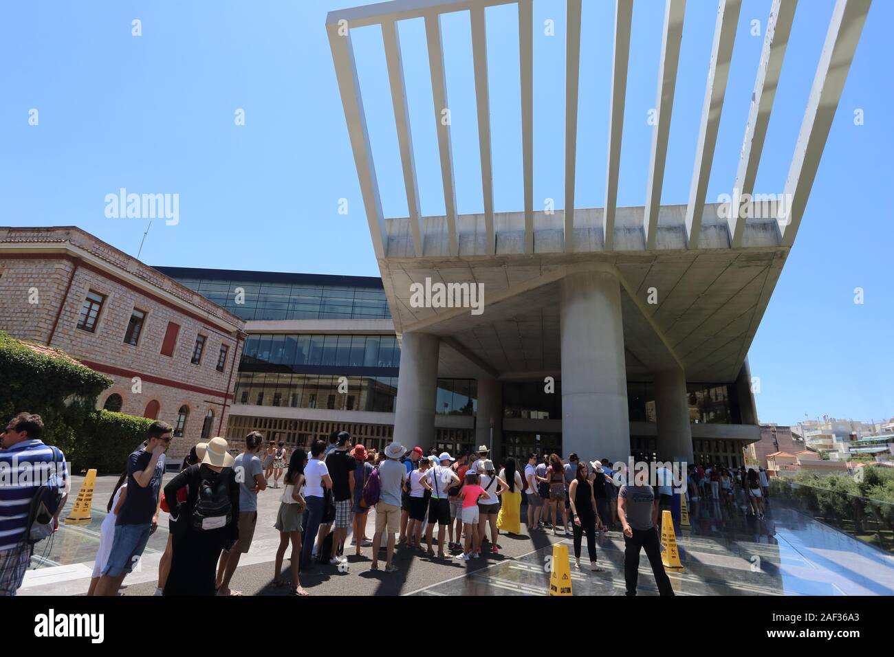 Athens, Greece - July 21, 2019: The entrance to the new Acropolis ...