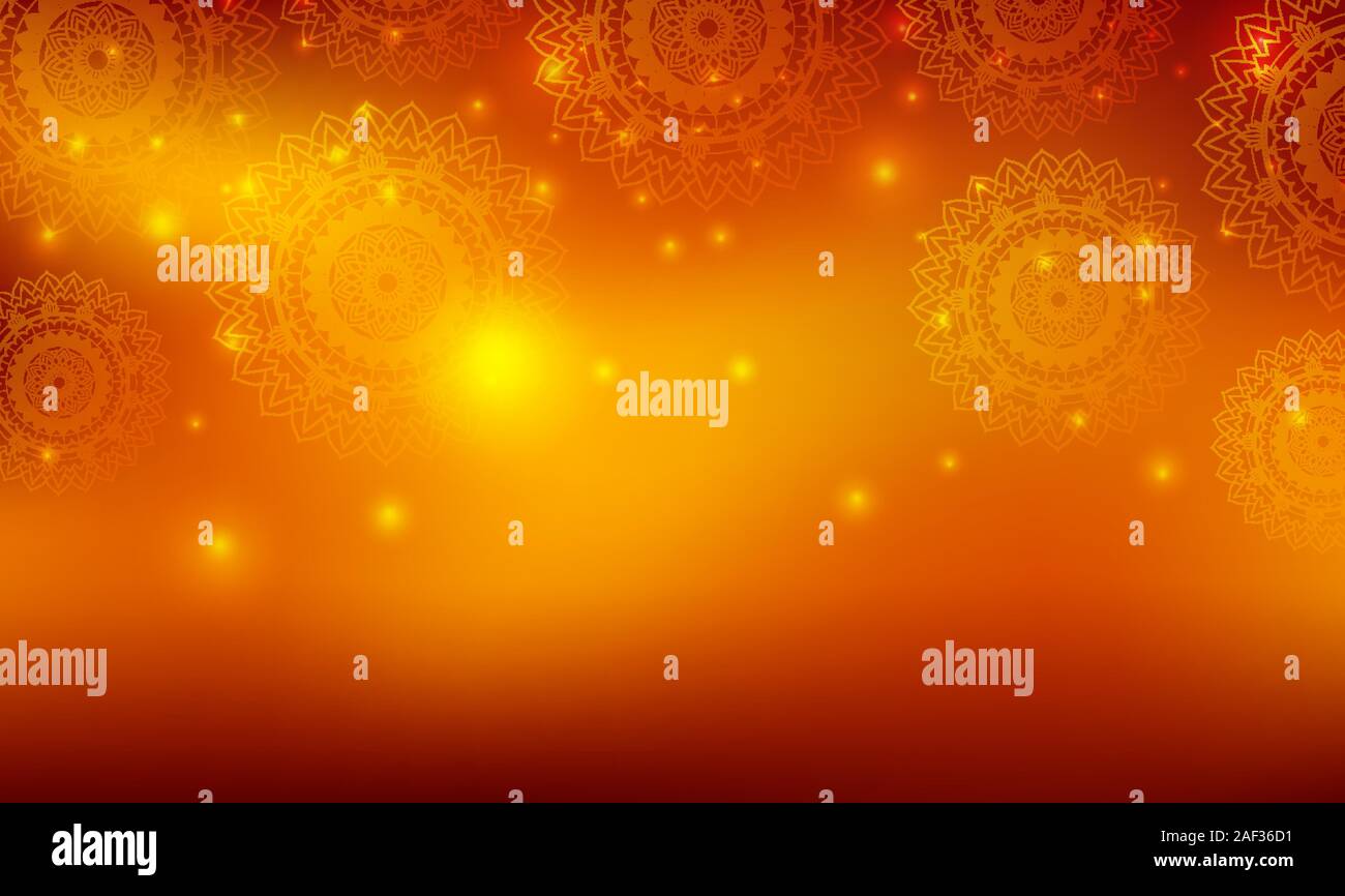 Mandala patterns on orange background illustration Stock Vector Image ...