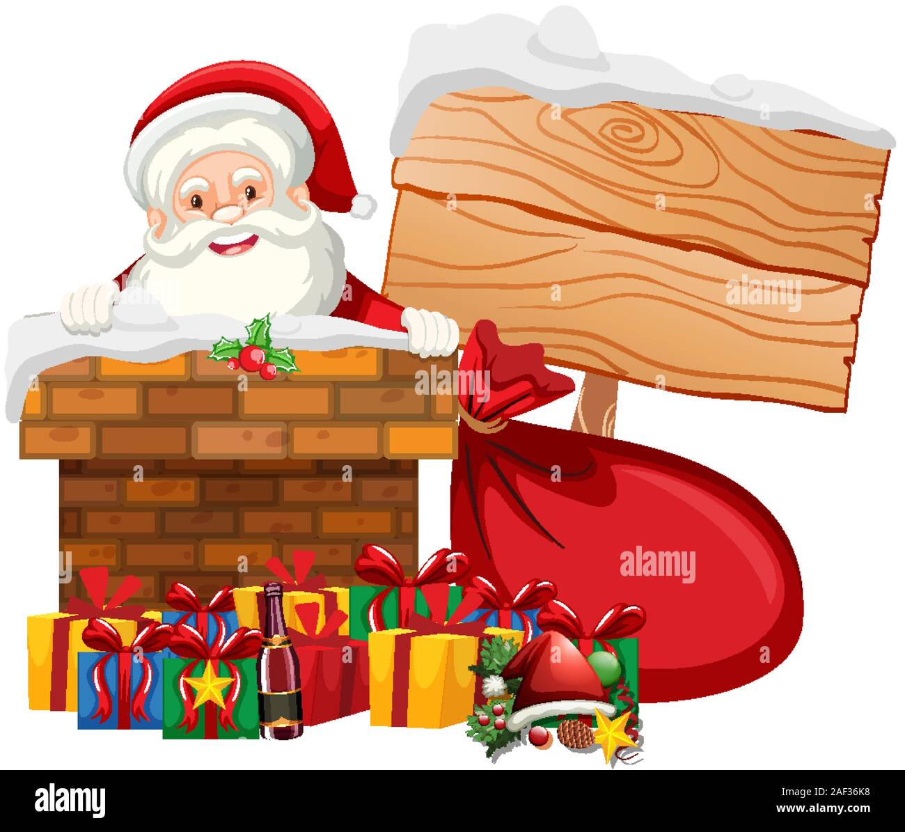 Christmas theme with Santa and presents illustration Stock Vector Image ...