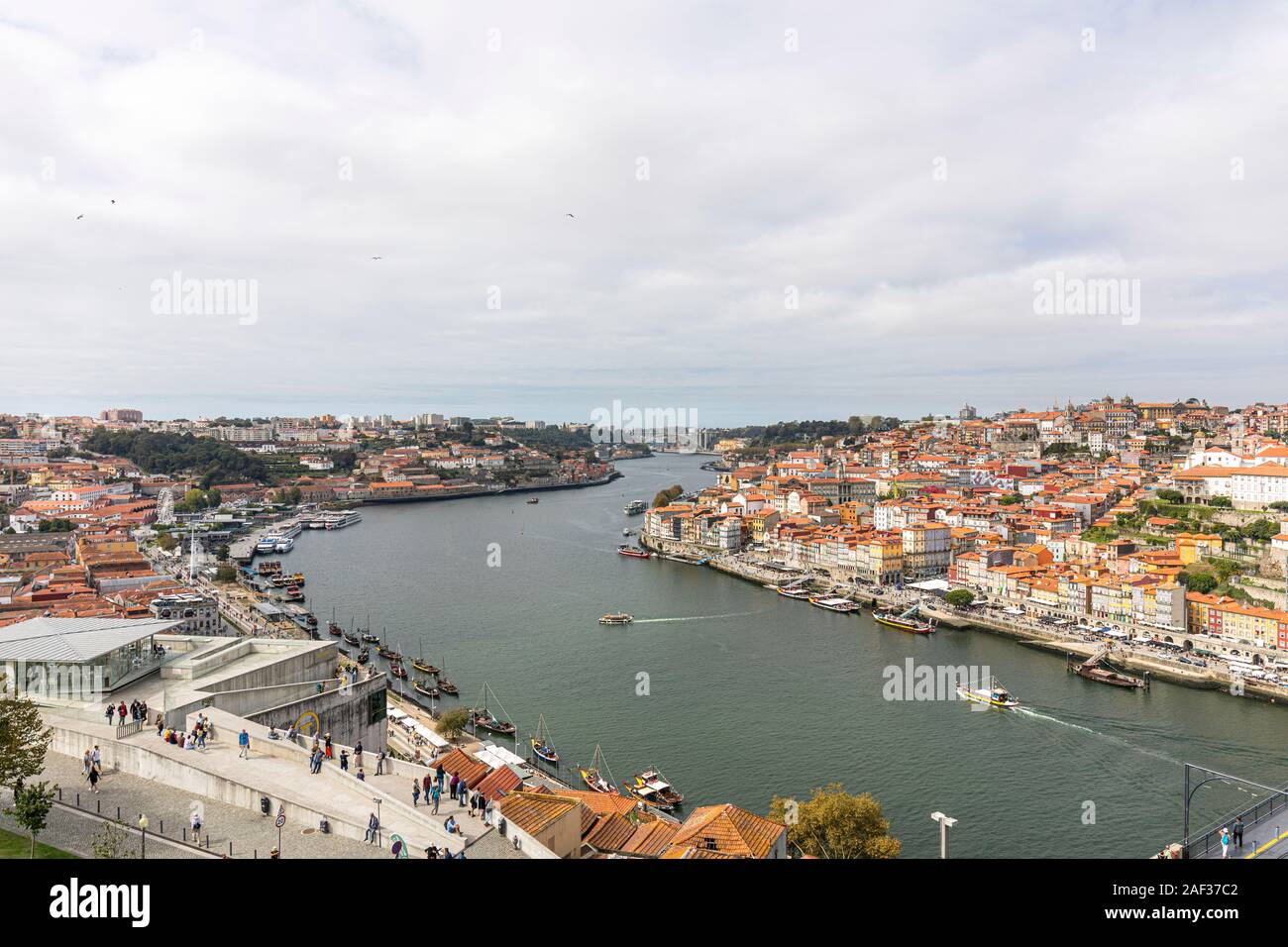 Porto, Portugal. Porto's red roofs alongside the Douro River Stock ...