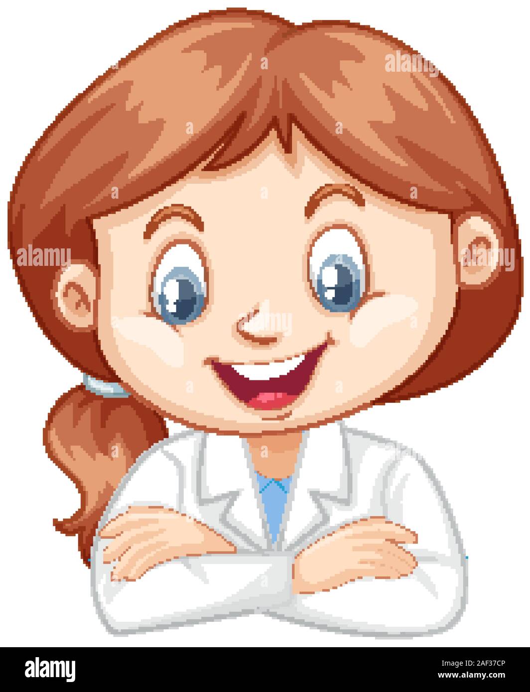 Girl in science gown on white background illustration Stock Vector ...