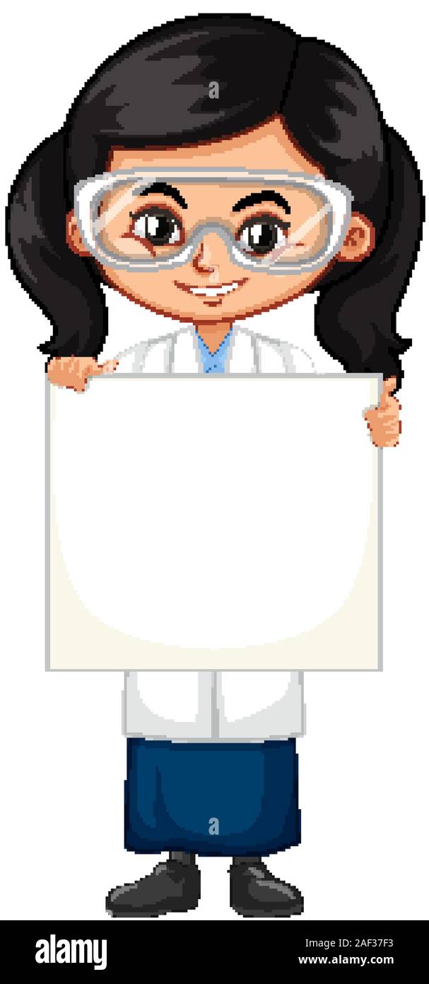 Girl in science gown on white background illustration Stock Vector ...