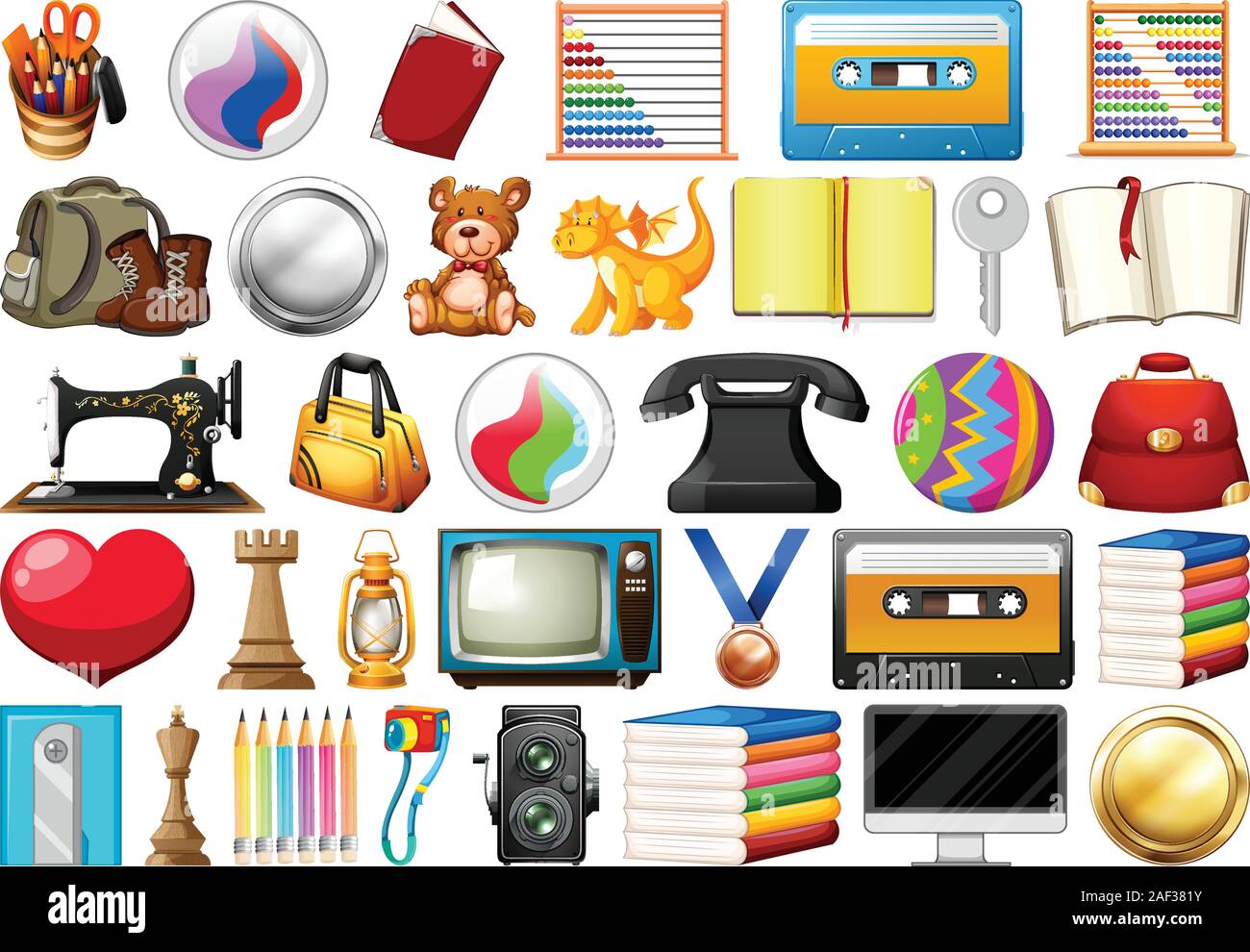 Office related object Stock Vector Images - Alamy