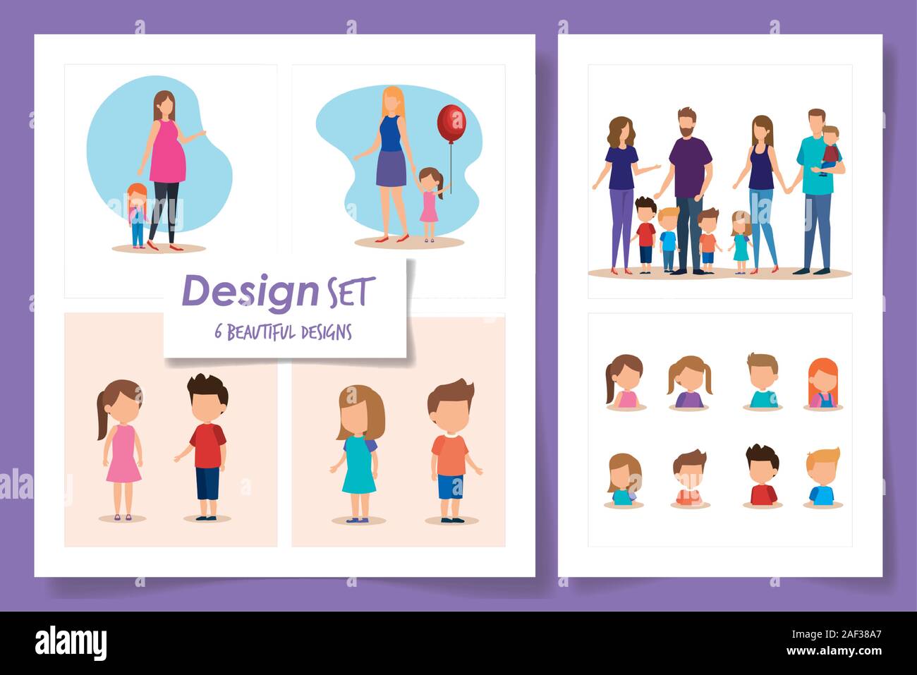 set six designs of family parents and sons Stock Vector Image & Art - Alamy