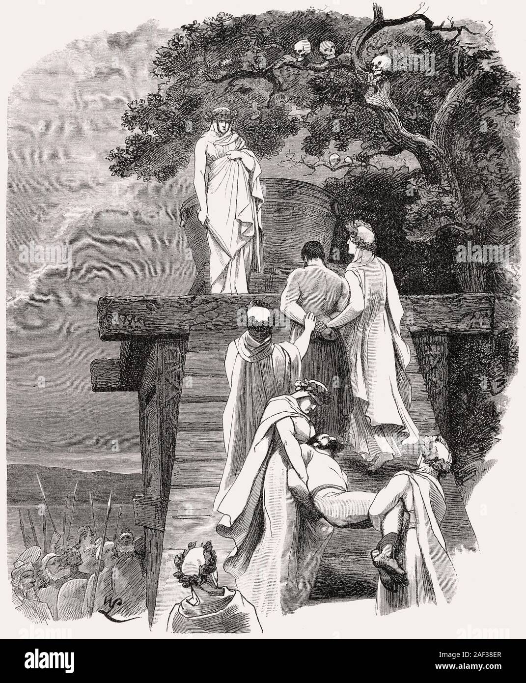 Cimbric priestesses, captured Romans as human sacrifices Stock Photo ...