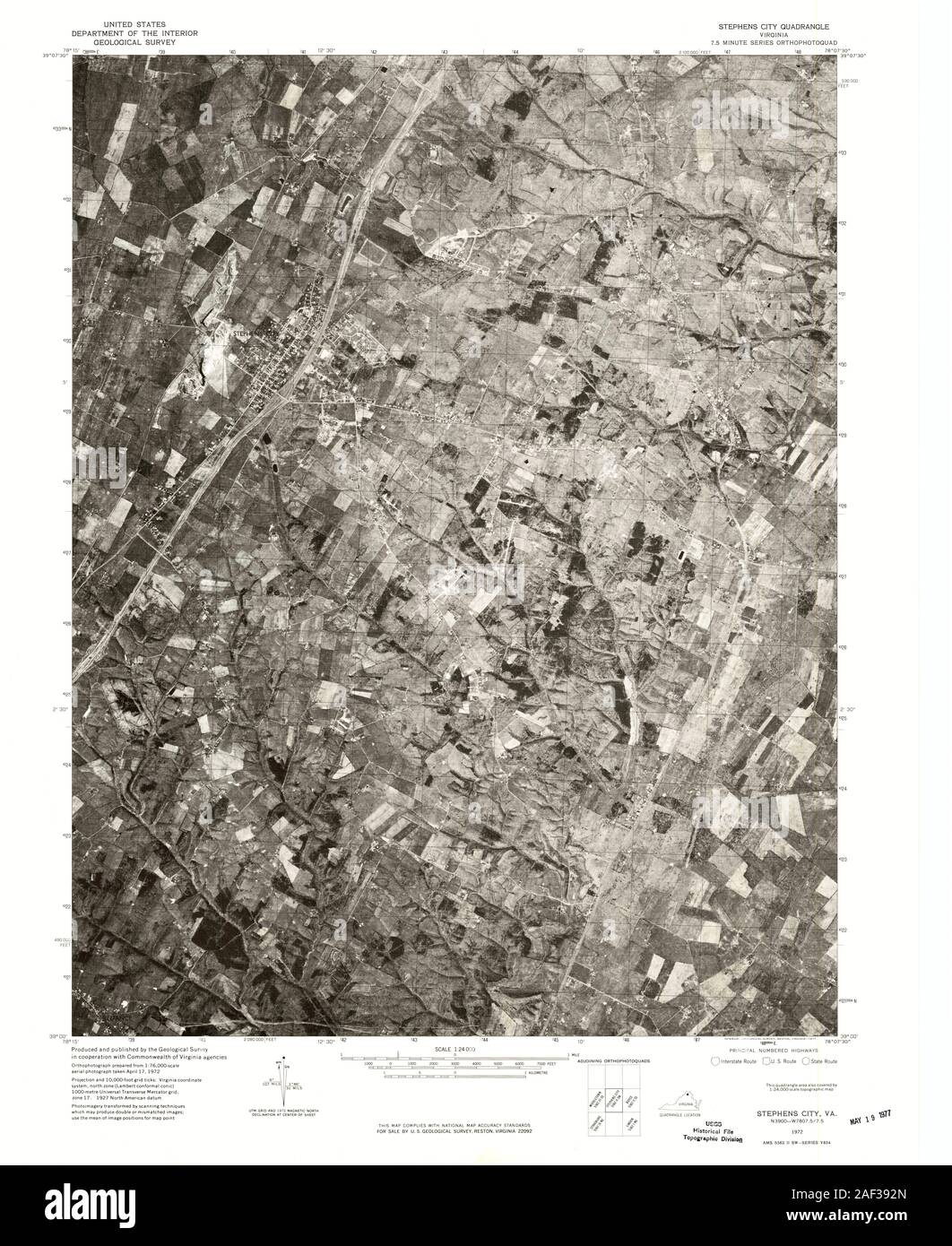 VA Stephens City 186791 1972 24000 Stock Photo - Alamy