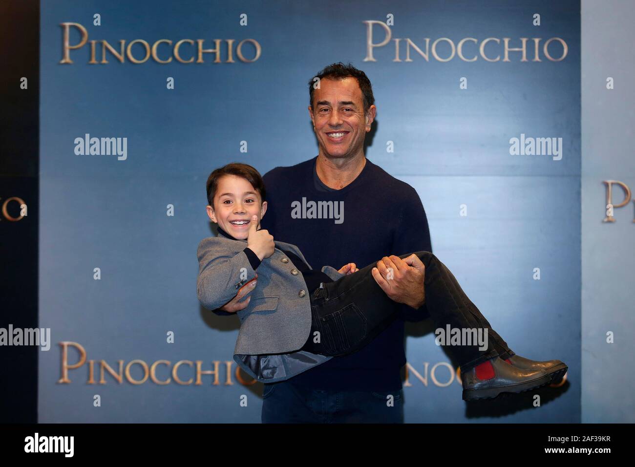 Rome, Italy. 12th Dec, 2019. Federico Ielapi as Pinocchio and film ...