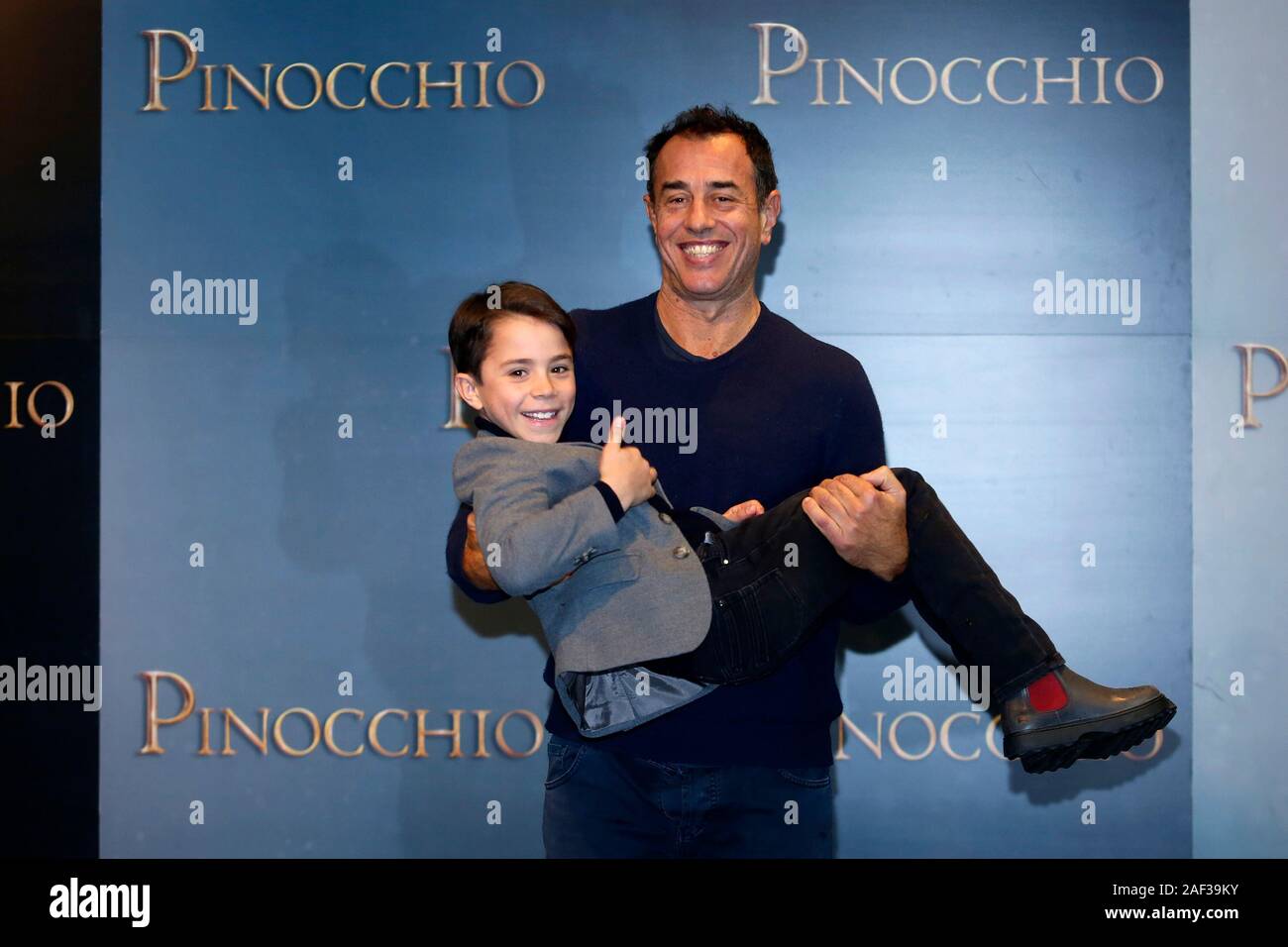 Rome, Italy. 12th Dec, 2019. Federico Ielapi as Pinocchio and film ...