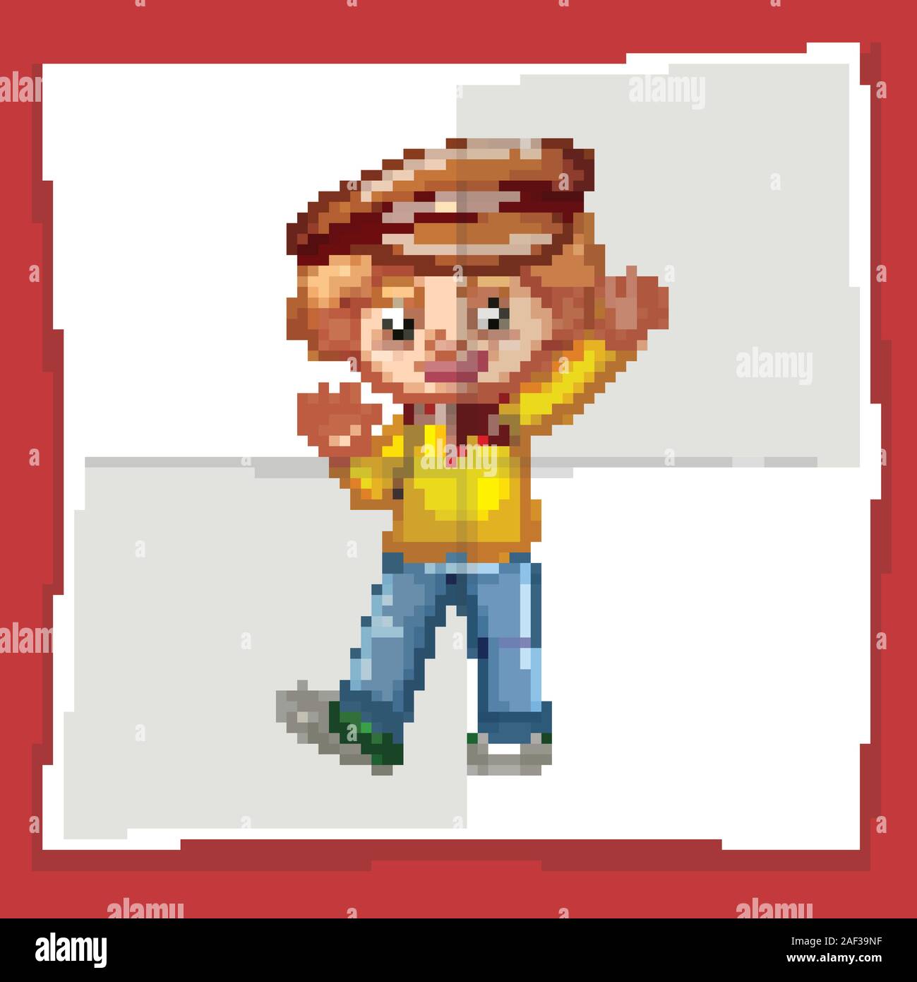 Happy boy waving hand illustration Stock Vector Image & Art - Alamy