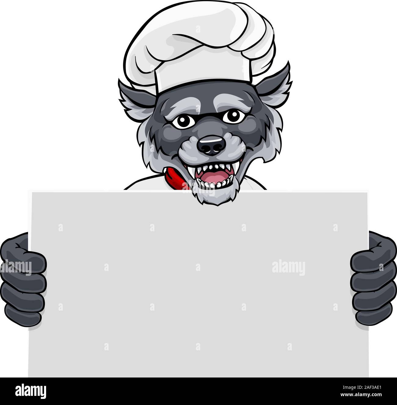 Wolf Chef Cartoon Restaurant Mascot Sign Stock Vector Image & Art - Alamy