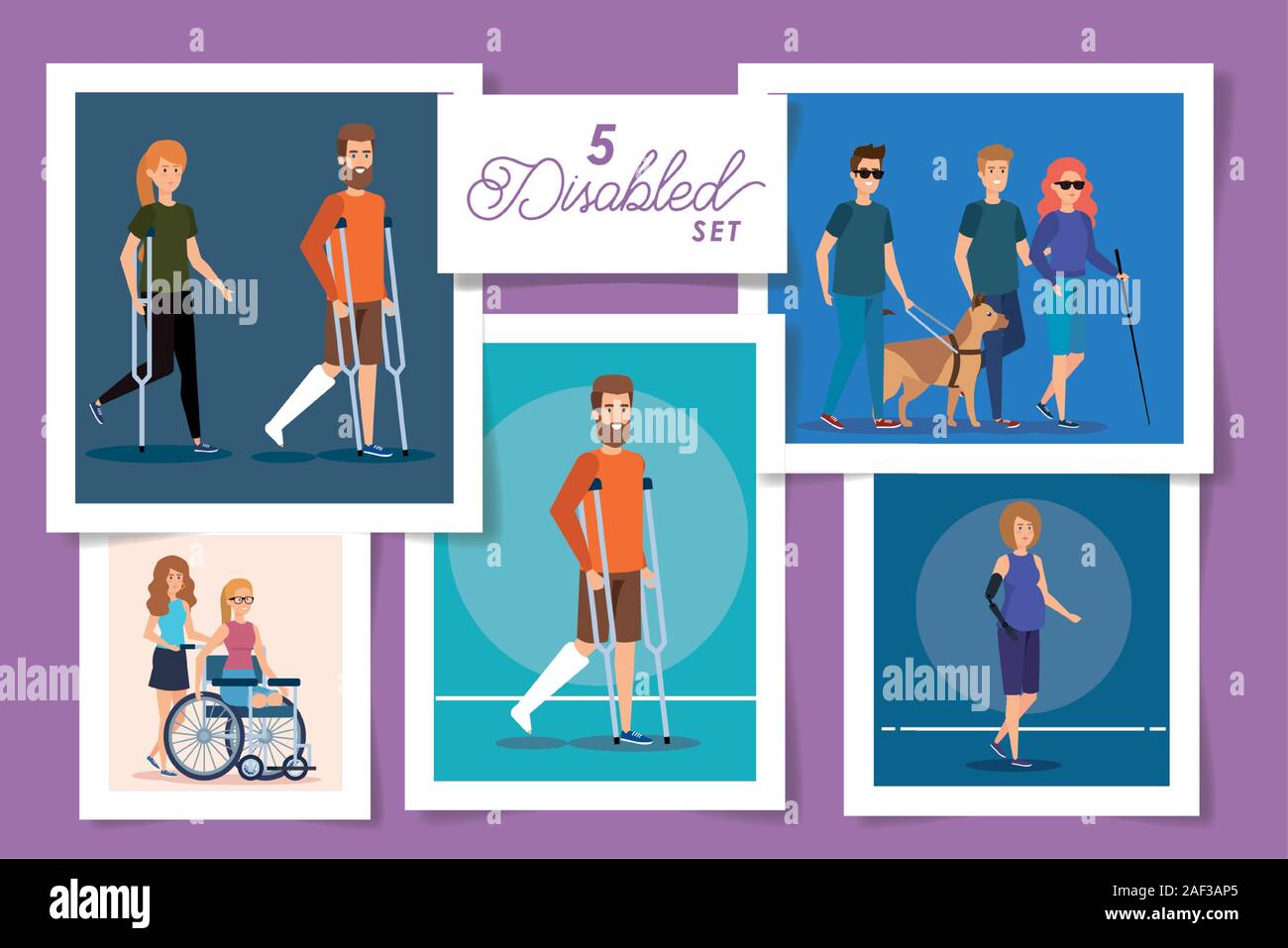 set five designs of people disabled Stock Vector Image & Art - Alamy