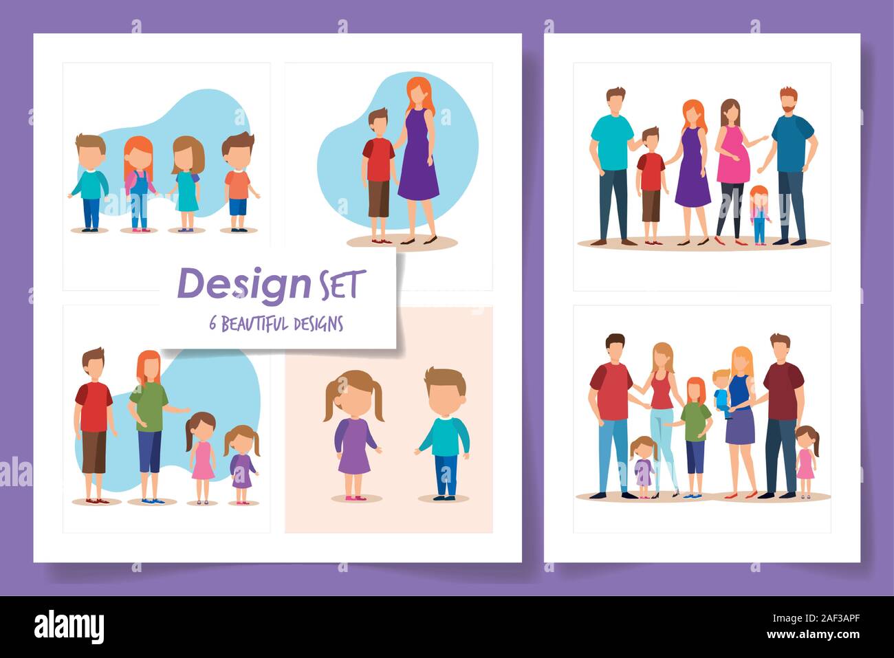 set six designs of family parents and sons Stock Vector Image & Art - Alamy