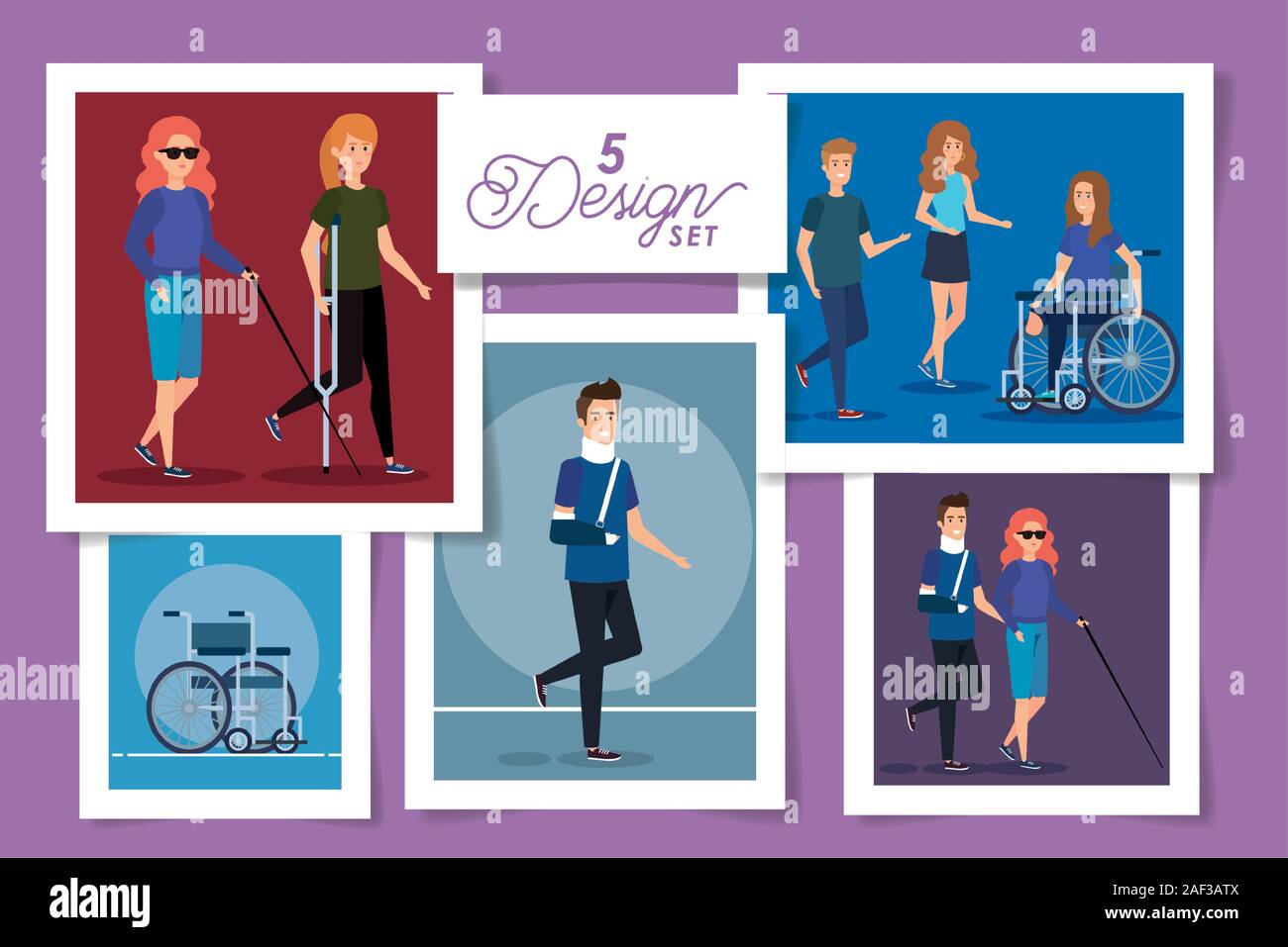 set five designs of people disabled Stock Vector Image & Art - Alamy